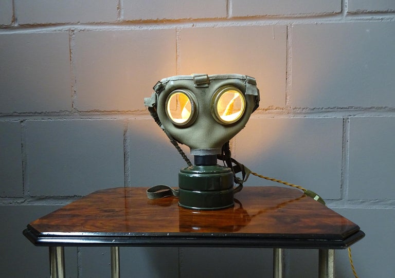 Industrial Upcycling Table Lamp Gas Mask, 1950s at 1stDibs | gas mask ...