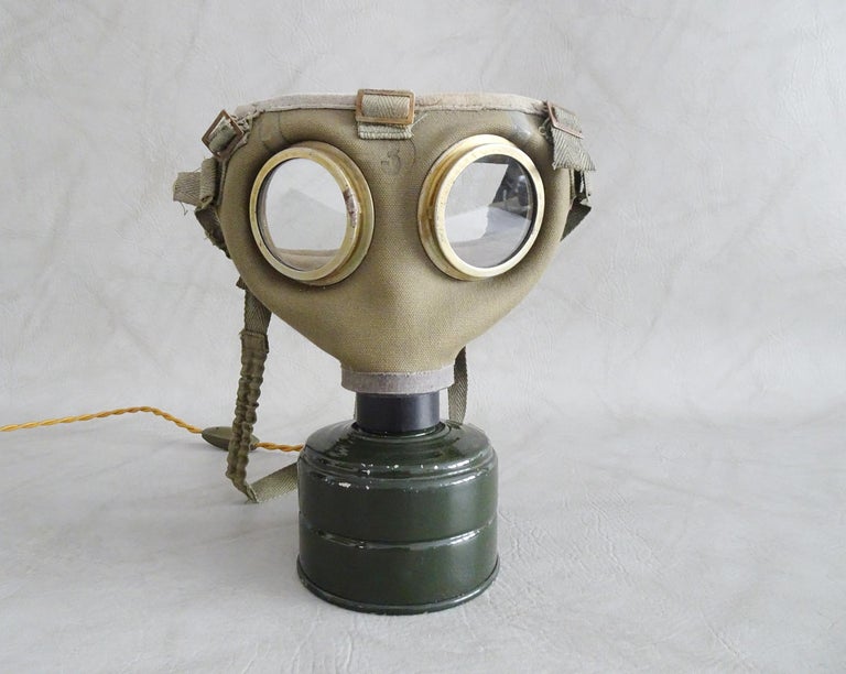 Industrial Upcycling Table Lamp Gas Mask, 1950s at 1stDibs | gas mask ...
