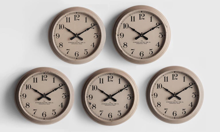 Industrial Wall Clock, America, circa 1940 For Sale at 1stdibs