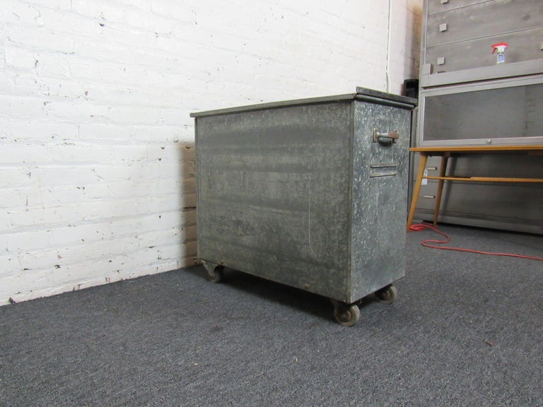 Industrial Wilder Rolling Metal Box For Sale at 1stDibs