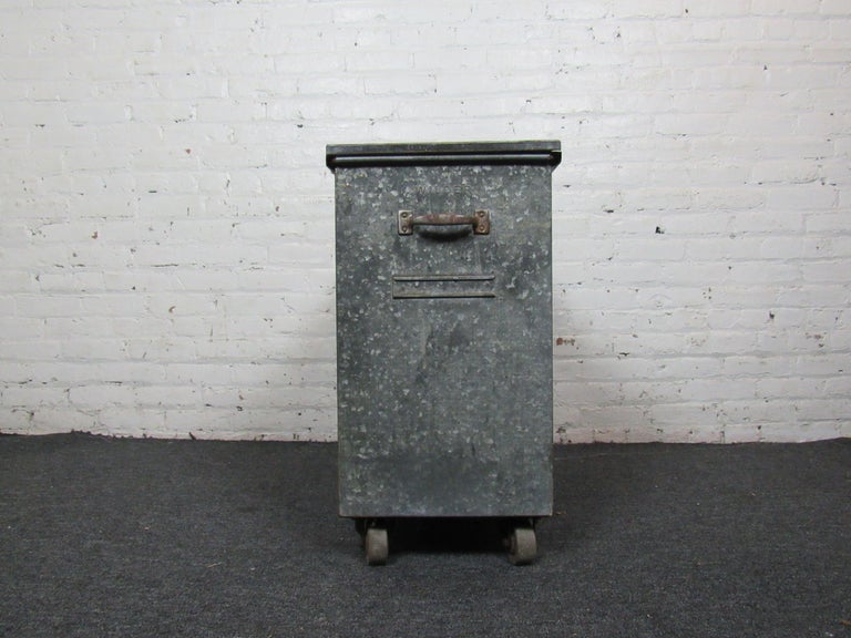 Industrial Wilder Rolling Metal Box For Sale at 1stDibs