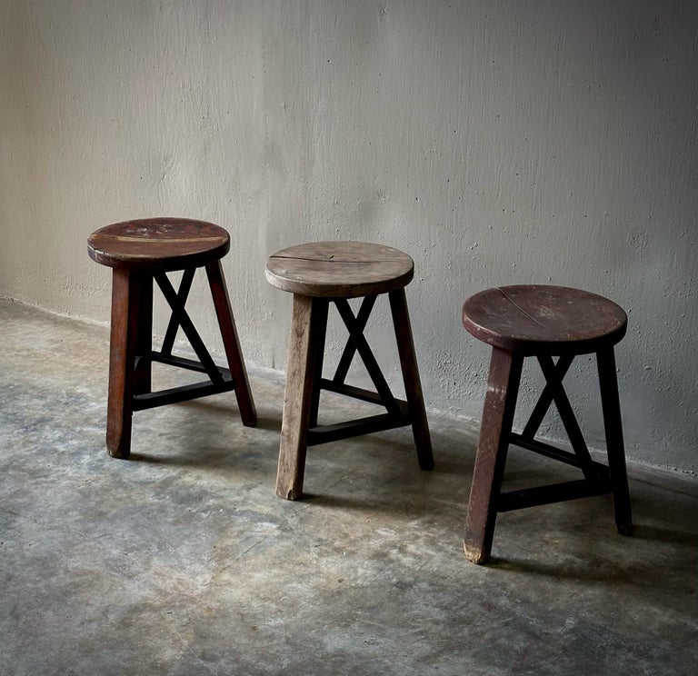 Industrial Wooden Stools For Sale at 1stDibs