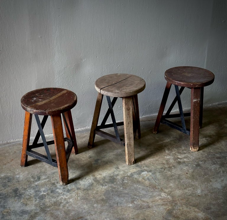 Industrial Wooden Stools For Sale at 1stDibs