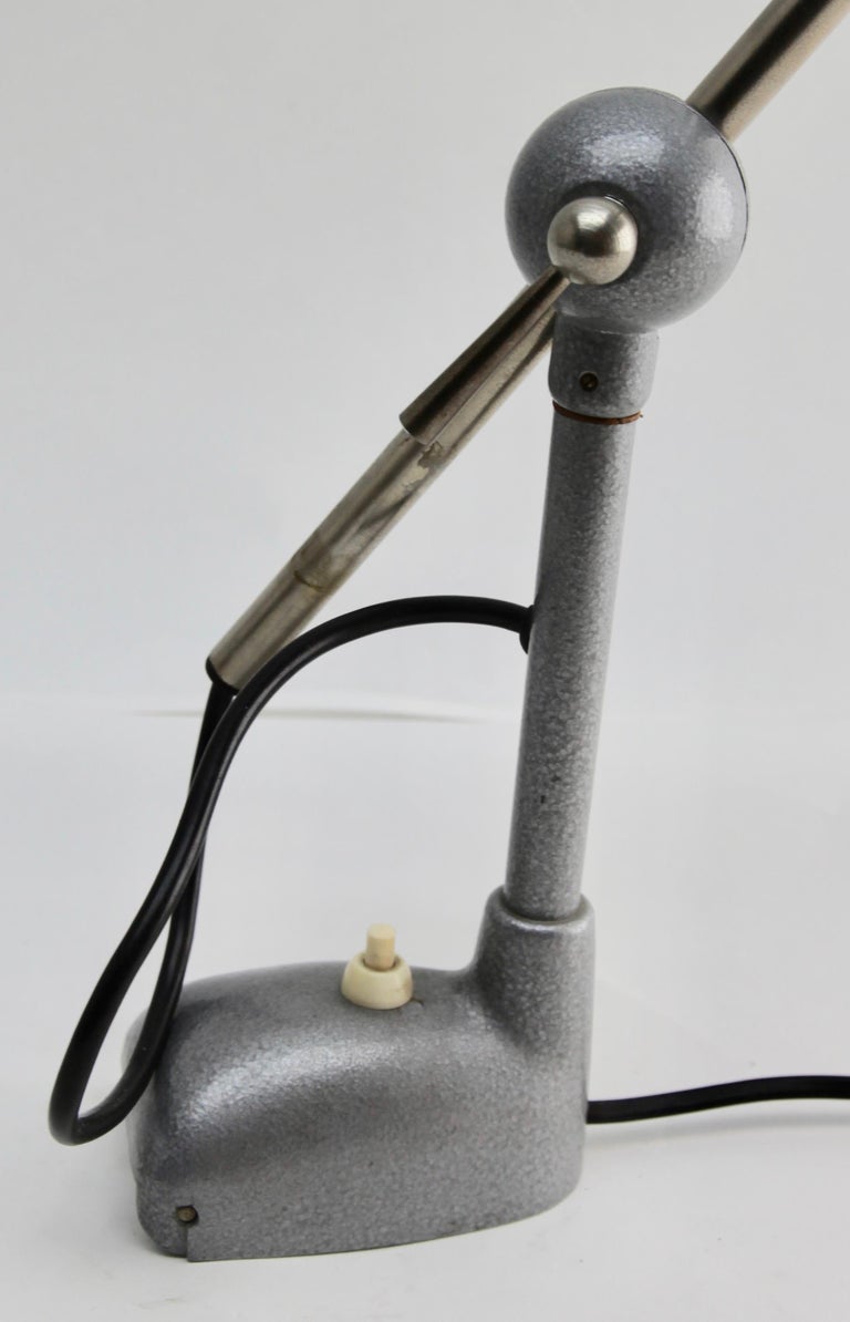 Industrial Work-Light 'Desk Lamp' in Silver-Grey with Concealed Screw ...