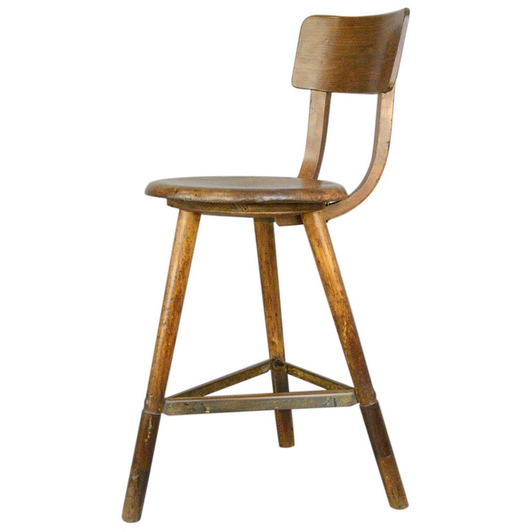 Industrial Work Stool by Ama, circa 1920s at 1stDibs