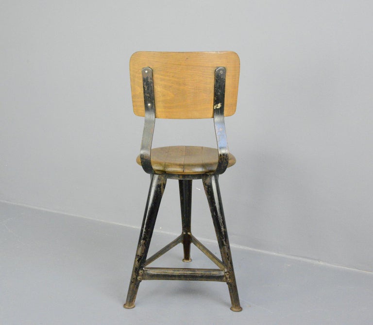 Industrial Work Stools by Ama, circa 1930s For Sale at 1stDibs