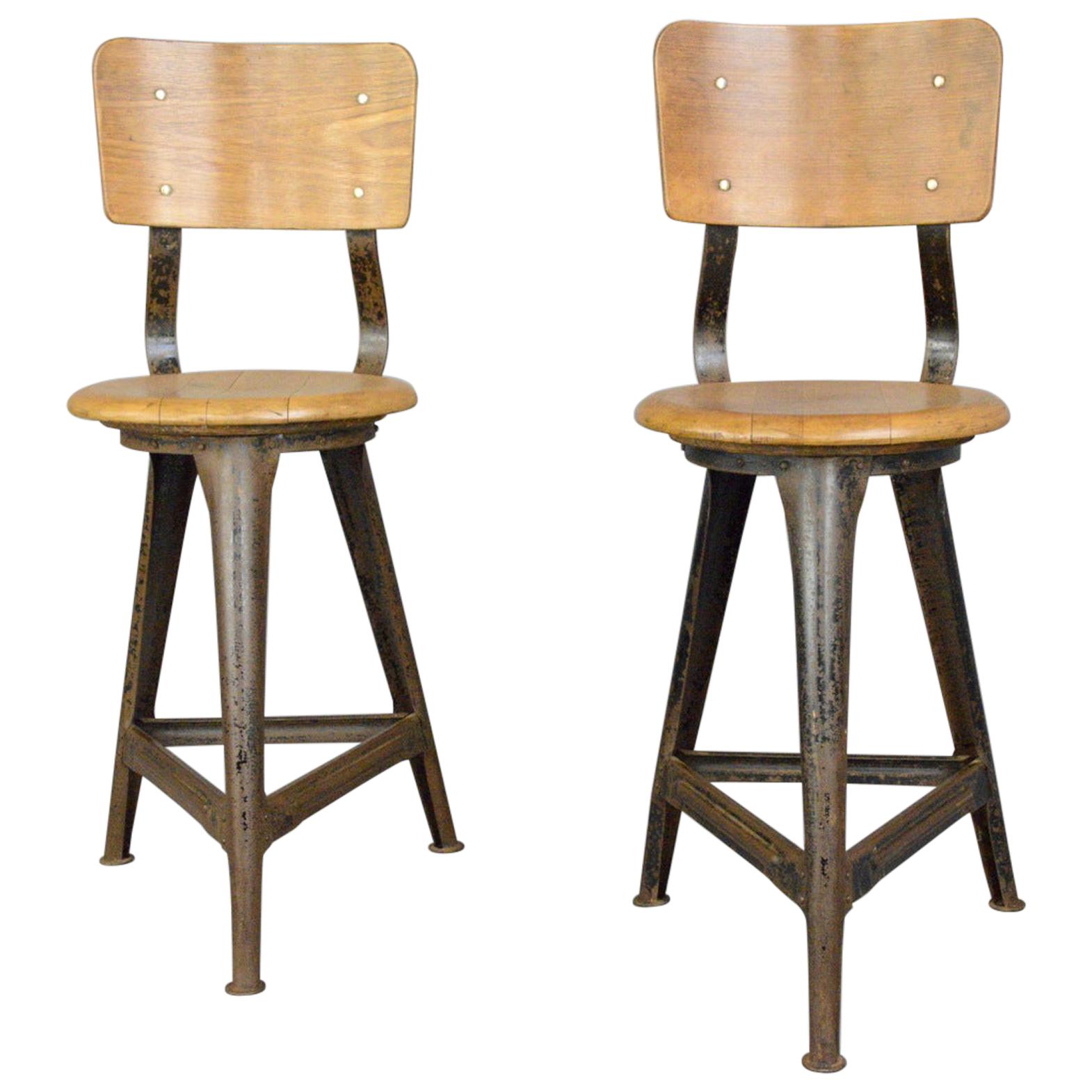 Industrial Work Stools by Ama, circa 1930s For Sale at 1stDibs