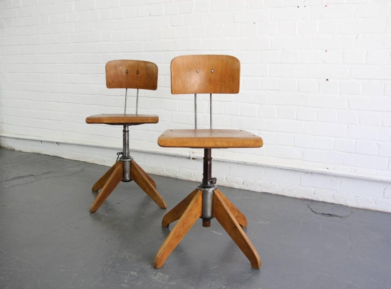 Industrial Work Stools by Robert Wagner for Rowac, circa 1940s at 1stDibs