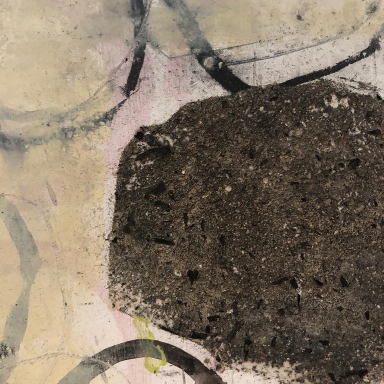 Ines Hildur German Artist Painter Dark Black over Black, Mixed-Media on ...