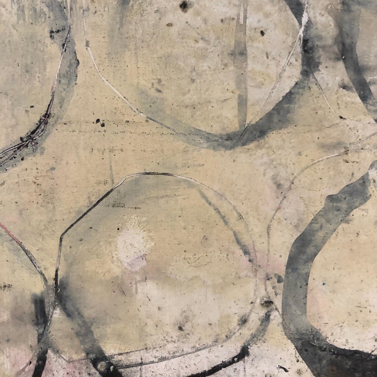 Ines Hildur German Artist Painter Dark Black over Black, Mixed-Media on ...