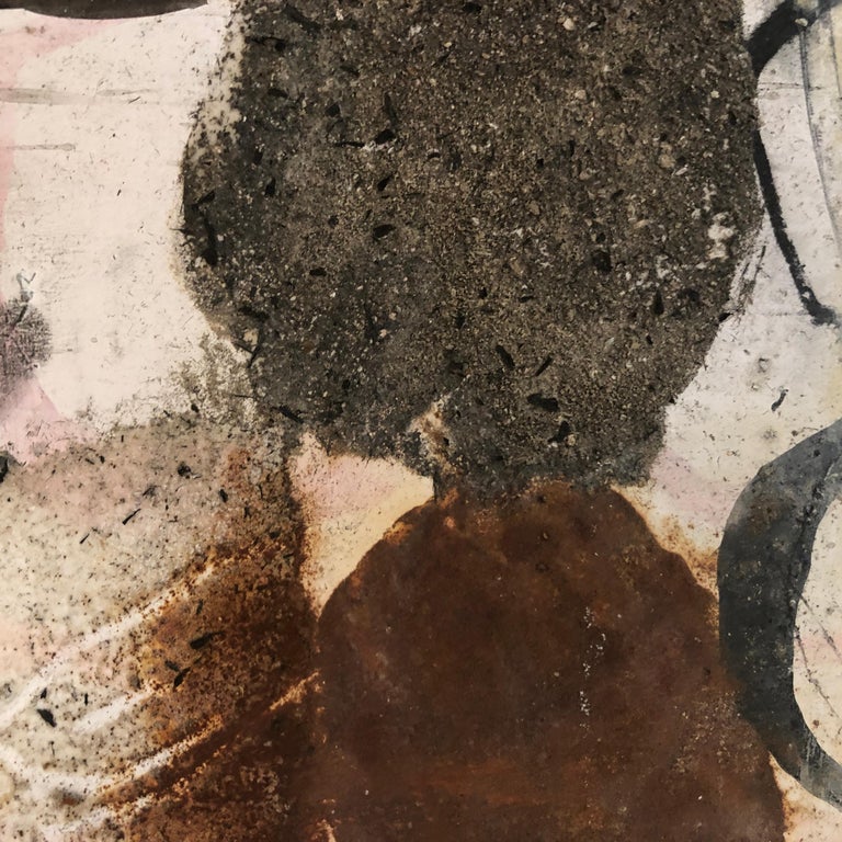 Ines Hildur German Artist Painter Dark Black over Black, Mixed-Media on ...