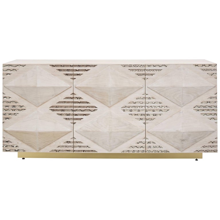 Ines Snake Buffet Cabinet, 50% Final Payment Modern Bleached Oak ...