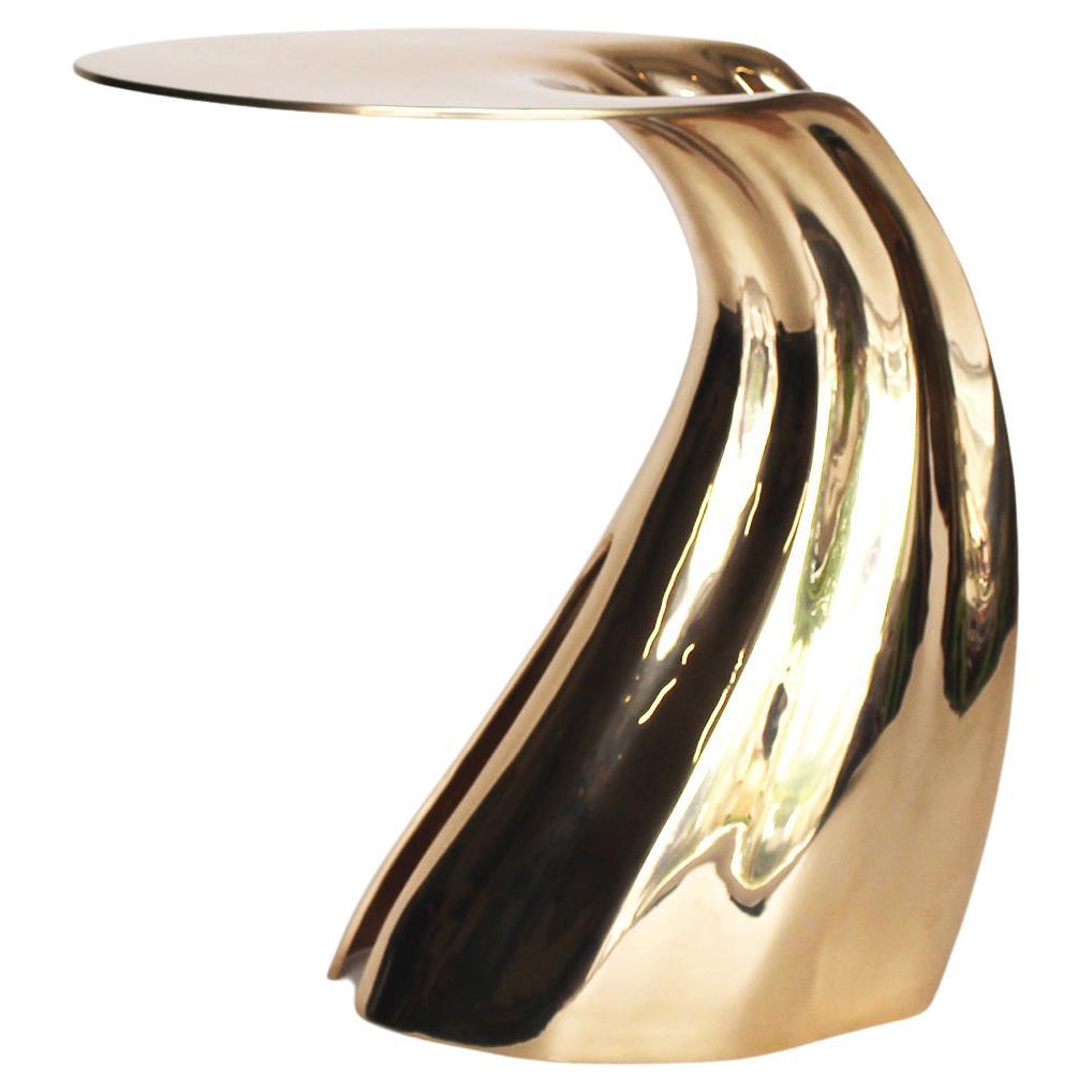 Pyra Table - Polished Bronze and Quartzite Top Design by Michael Sean ...