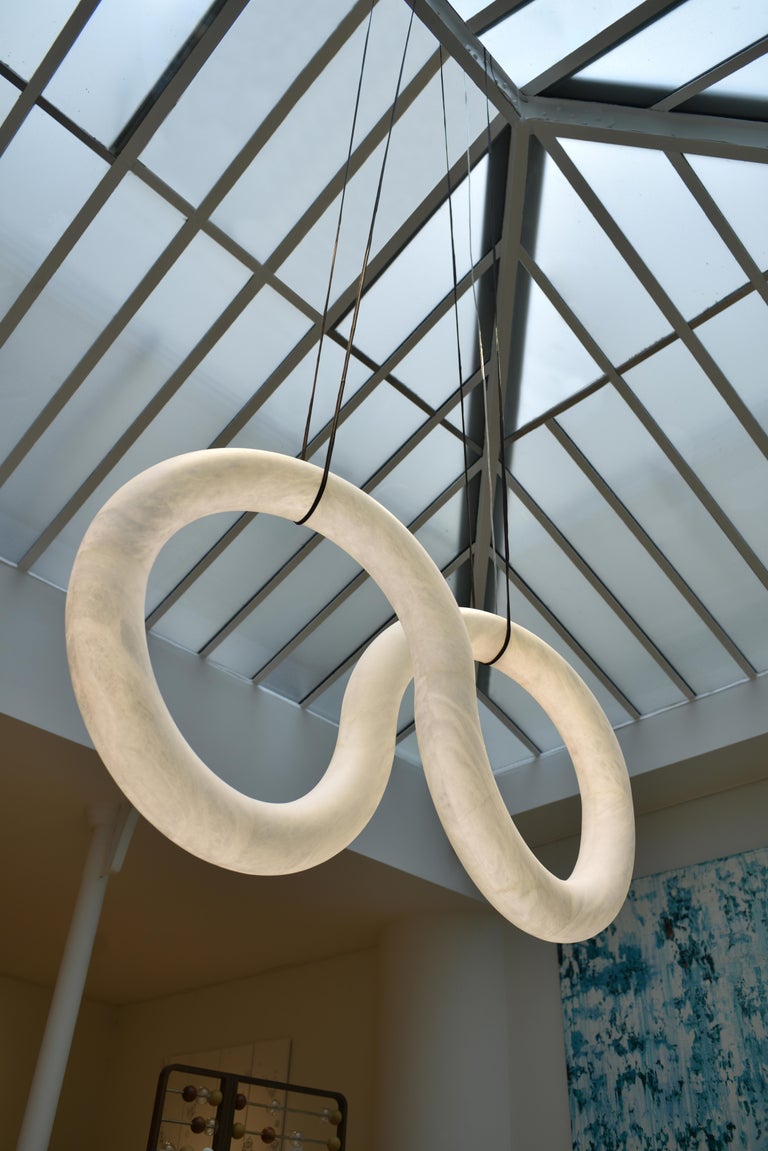 Infinity Alabaster Chandelier by Atelier Alain Ellouz For Sale at 1stDibs