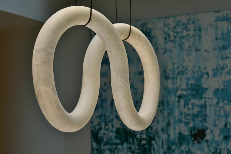Infinity Alabaster Chandelier by Atelier Alain Ellouz For Sale at 1stDibs