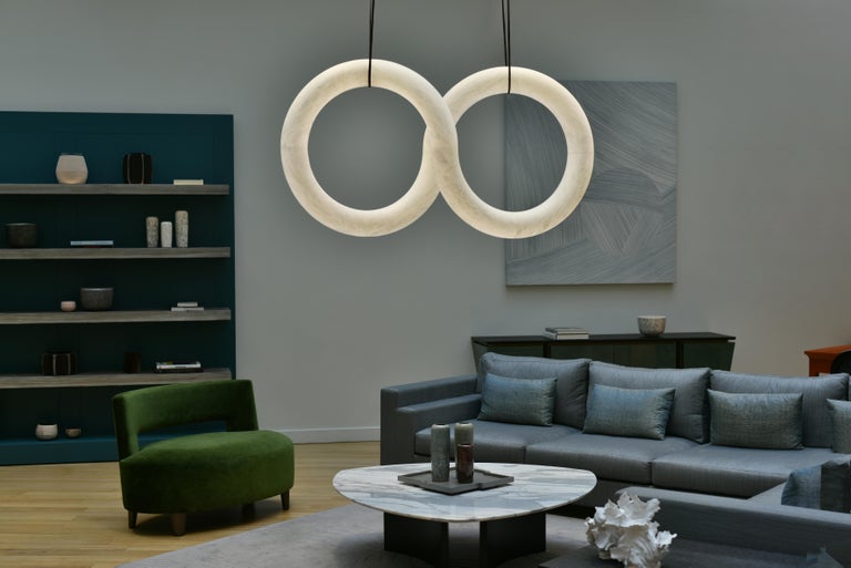 Infinity Alabaster Chandelier by Atelier Alain Ellouz For Sale at 1stDibs