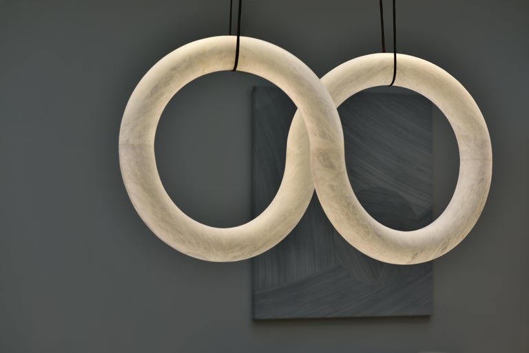 Infinity Alabaster Chandelier by Atelier Alain Ellouz For Sale at 1stDibs