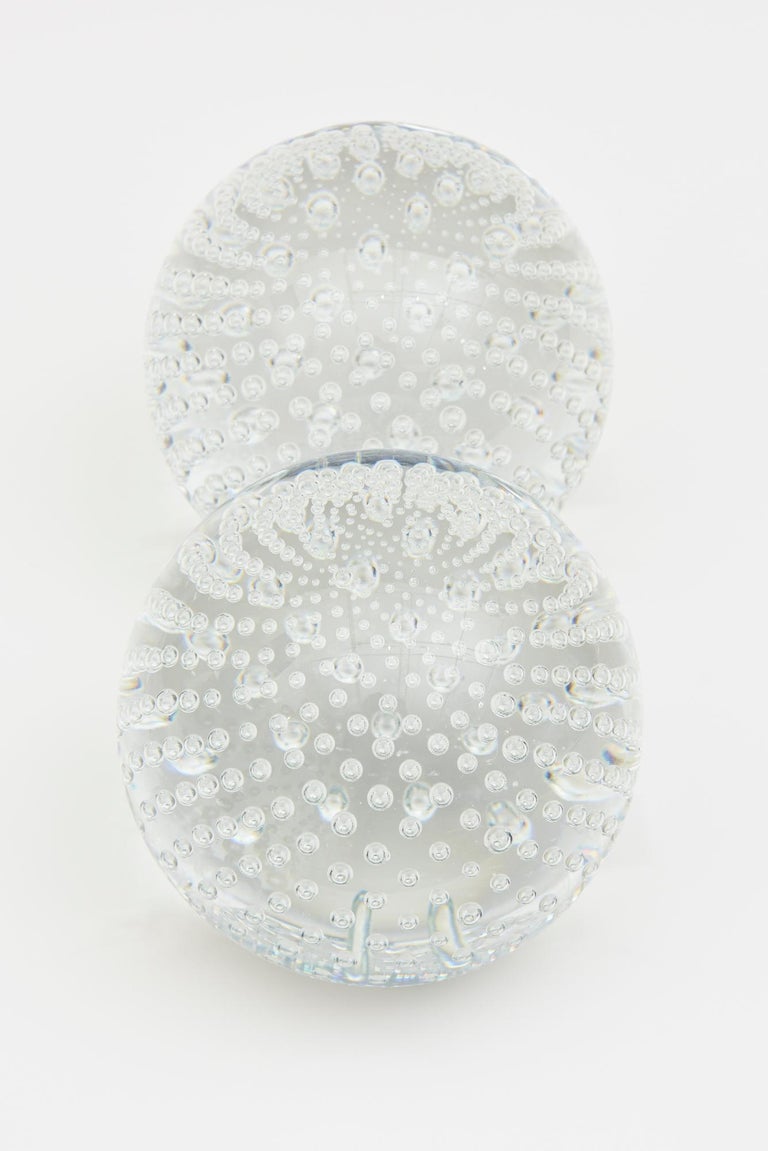 Infinity Bullecante Glass Bubble Balls or Bookends Pair of Labeled For ...