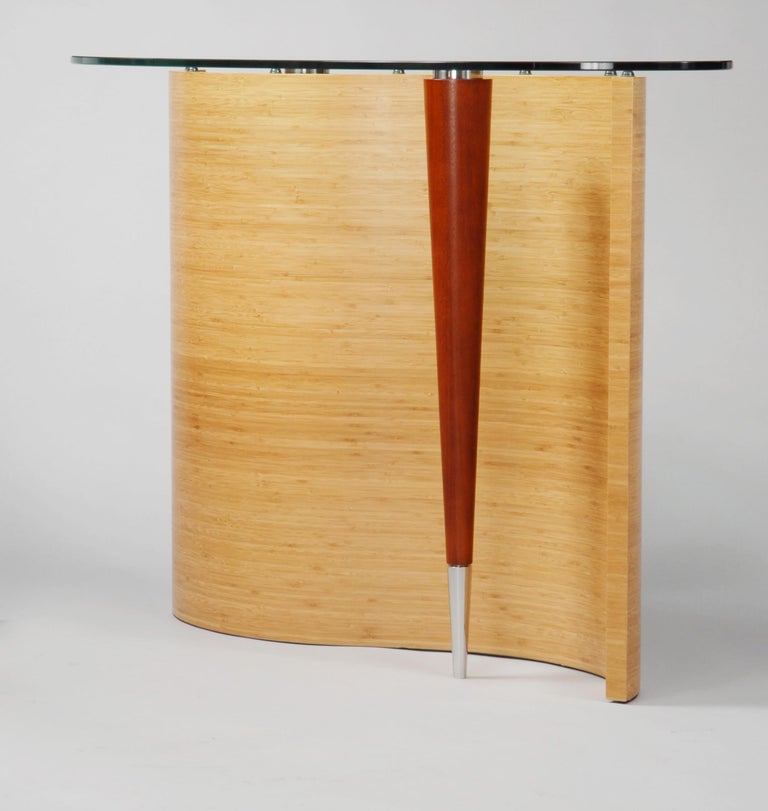 Infinity Console Table with Floating Legs and Glass Top by Lee Weitzman ...