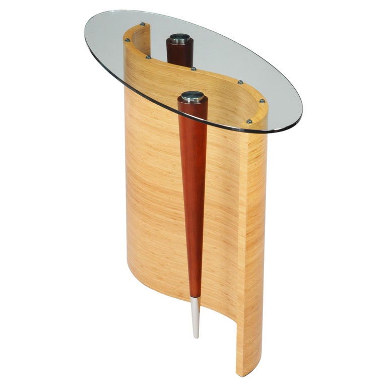 Infinity Console Table with Floating Legs and Glass Top by Lee Weitzman ...