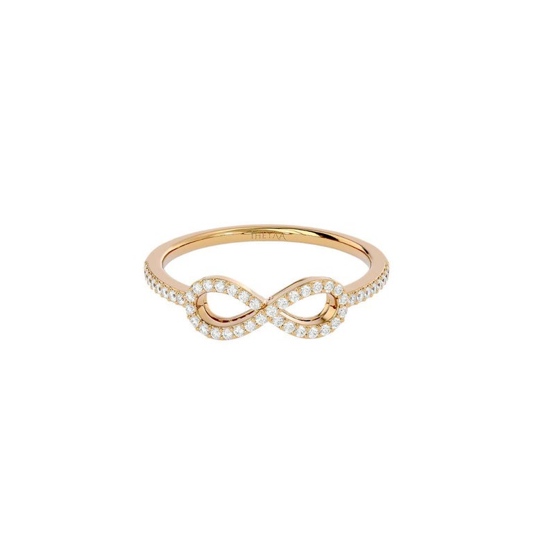 Infinity Diamond Ring in 18 Karat Gold For Sale at 1stDibs