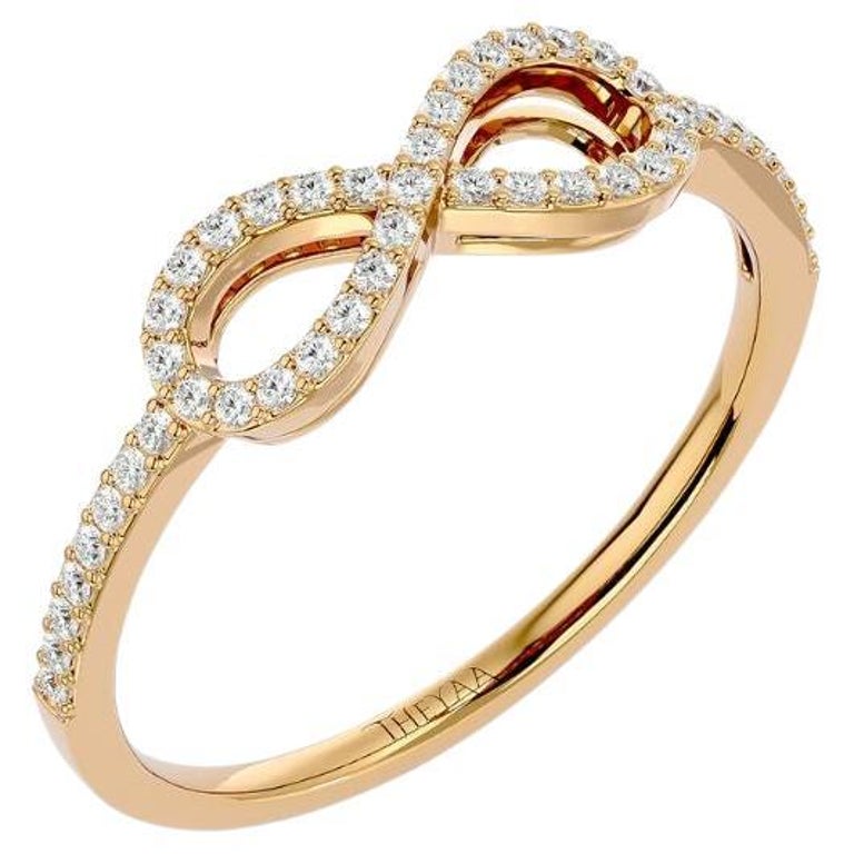 Infinity Diamond Ring in 18 Karat Gold For Sale at 1stDibs