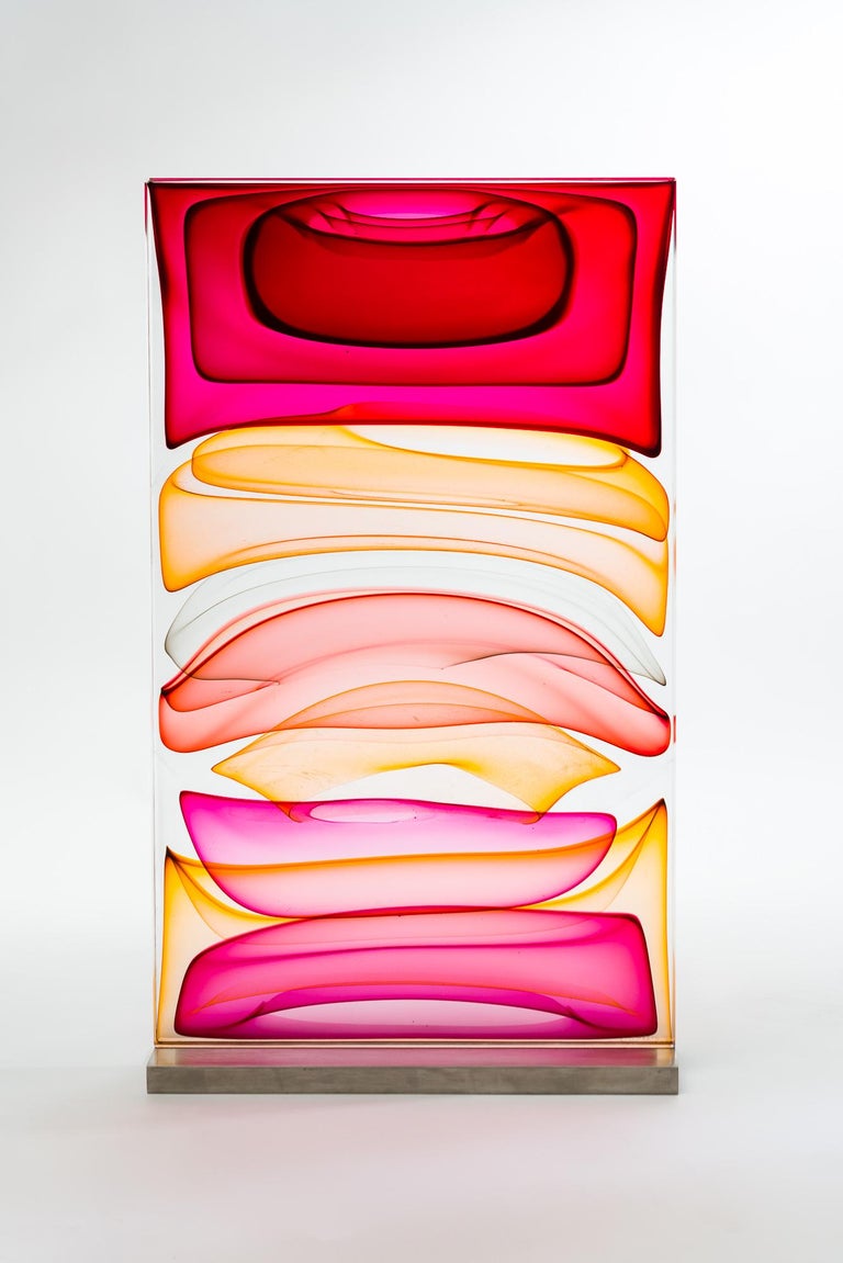 Infusion Block in Reds, Ambers and Aurora, US For Sale at 1stDibs