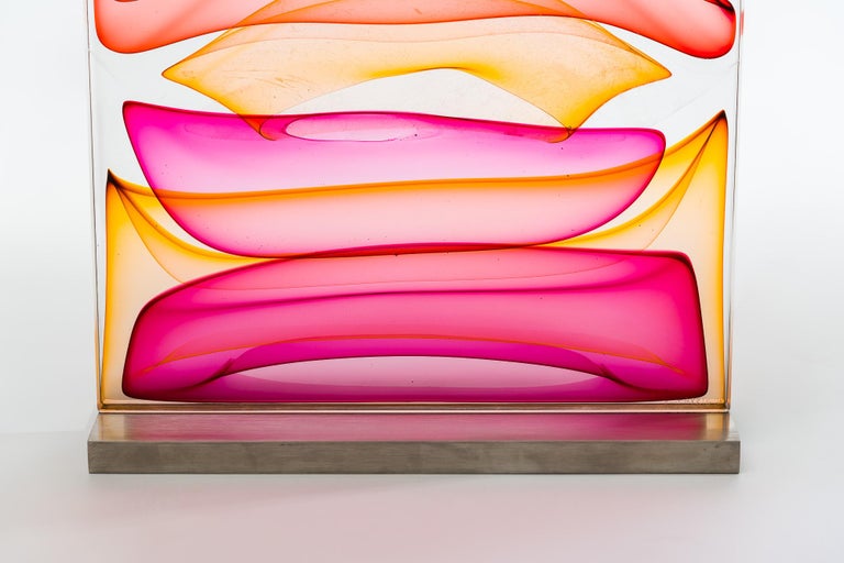 Infusion Block in Reds, Ambers and Aurora, US For Sale at 1stDibs