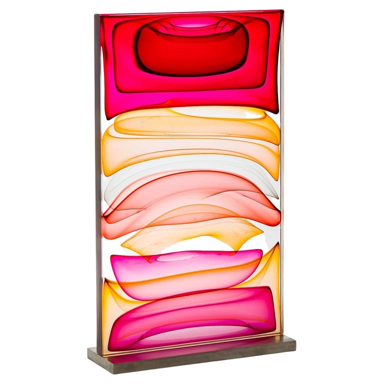 Infusion Block in Reds, Ambers and Aurora, US For Sale at 1stDibs