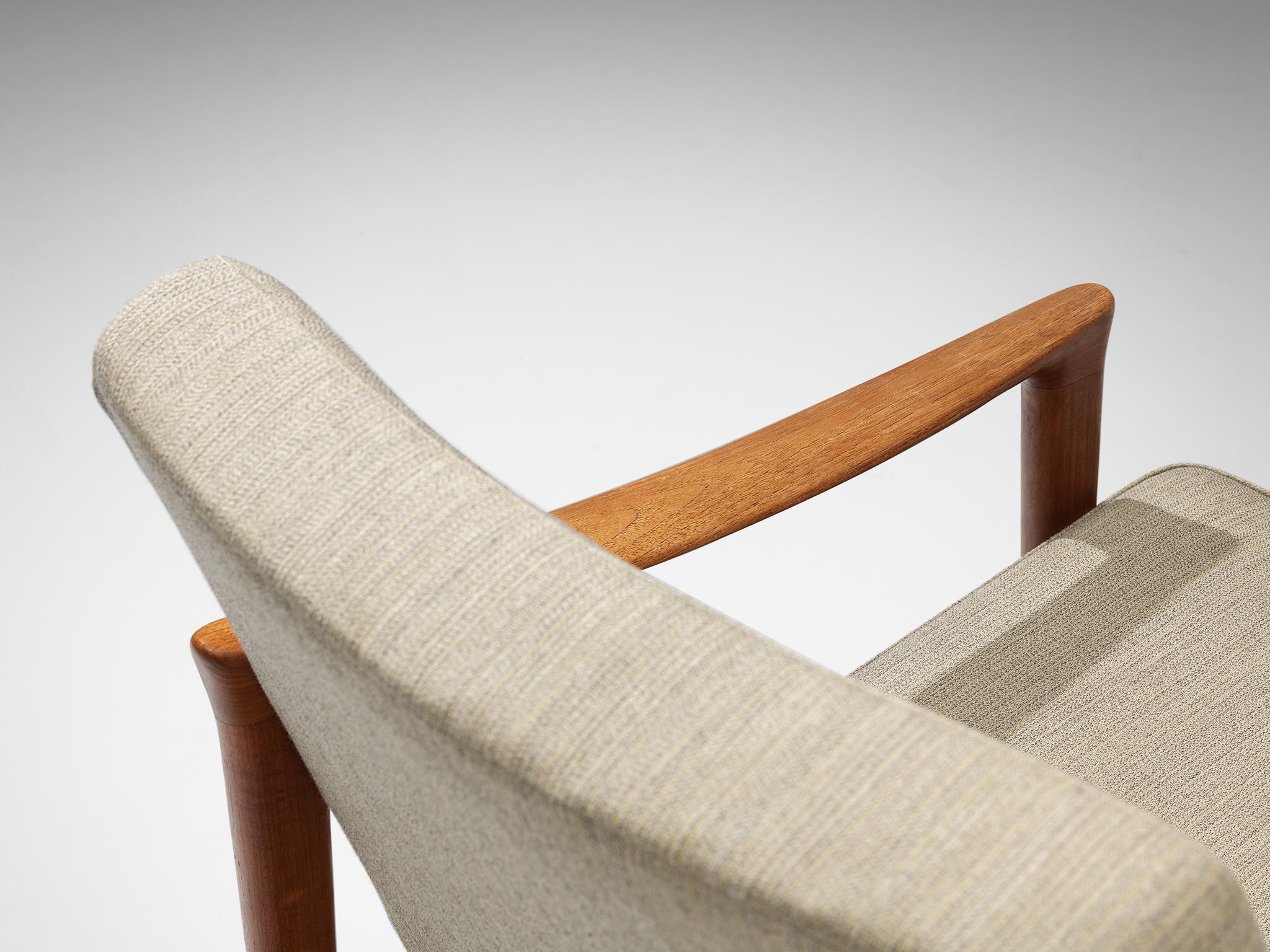 Inge Andersson Pair of 'Oslo' Armchairs in Teak and Off-White ...
