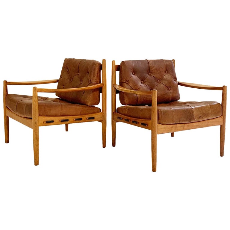 Ingemar Thillmark Lacko Buffalo Hide Lounge Chairs at 1stDibs