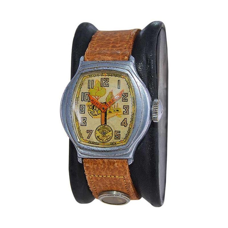 Ingersoll Rare, Art Deco Boy Scout Watch with Original Compass Strap ...