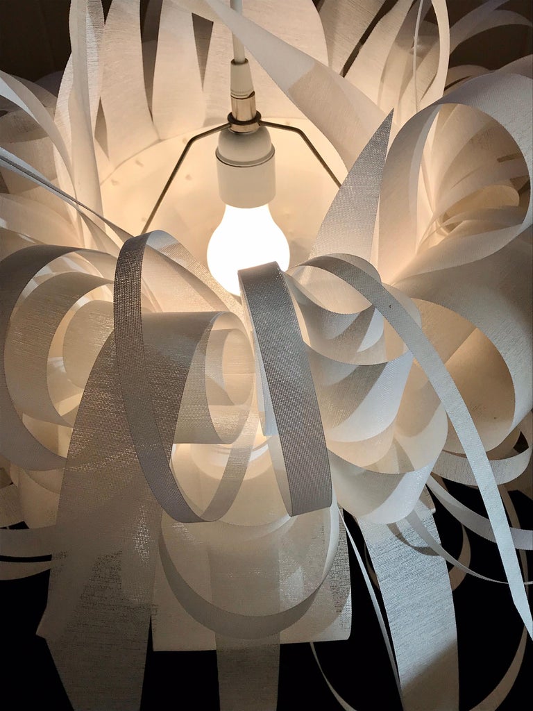 Ingo Maurer Style Abstract Pendant Light, Off-White Felt, Four ...