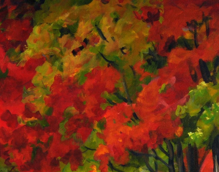 Ingrid Dohm - Red Alley II, Original Signed Impressionist Red Landscape ...