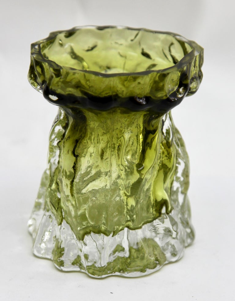 Ingrid Glas 'Germany', Set of Bark Vases in Sage Green, 1970s at 1stDibs