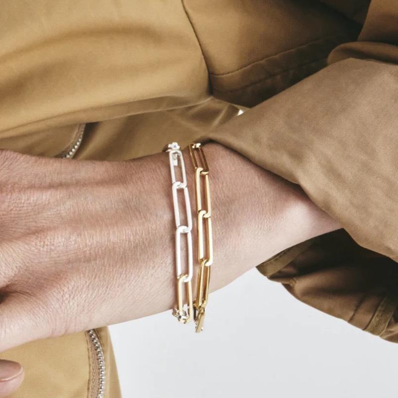 INHALING HIM LARGE Bracelet - sterling silver, 1 gold link For Sale at ...