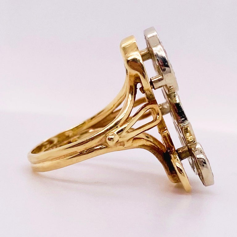 Initial Diamond Ring, Letter D Ring, White and Yellow Gold, Diva Ring ...