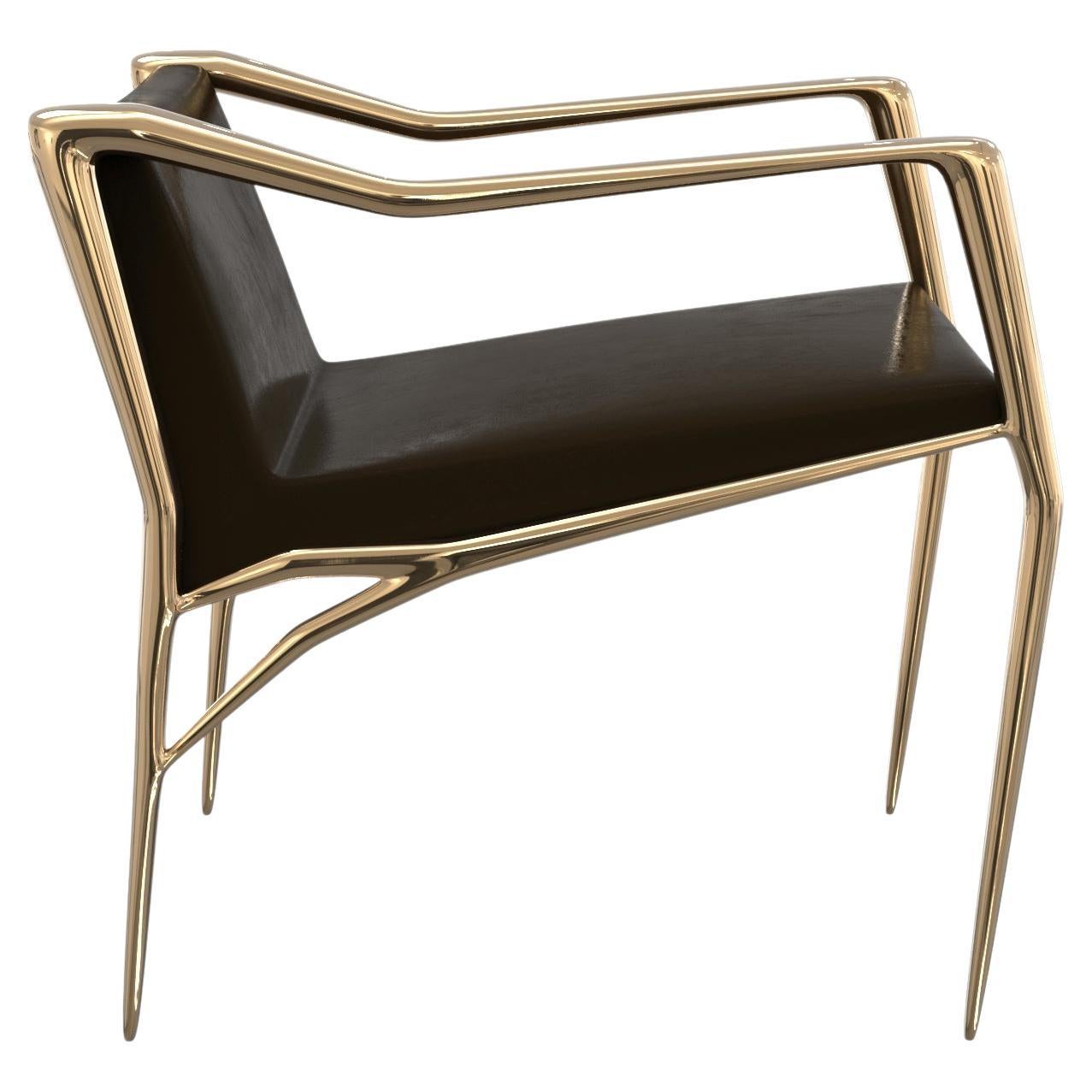 "Maestà" Chair with Bronze Details and Tailor Made Leather, Istanbul ...