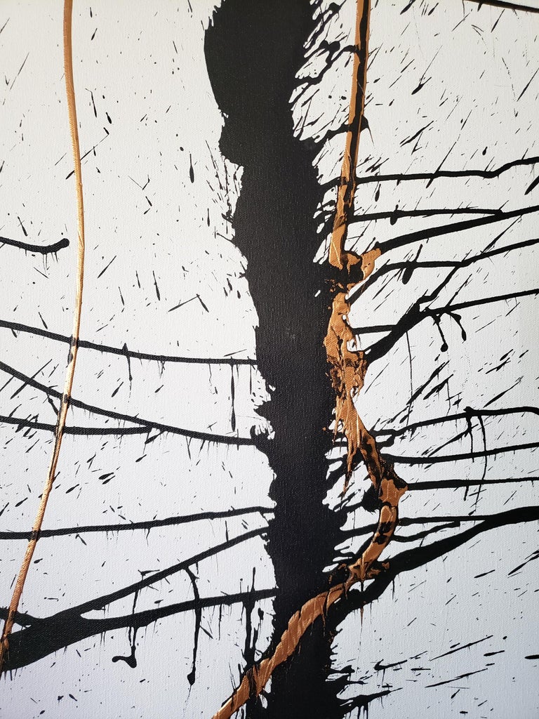 Ink and Acrylic Painting by Virginia Dutton, Titled Torso, Signed and ...