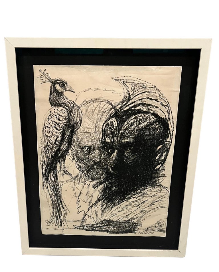 Ink on Paper Paint by Roberto Fabelo in 1988 For Sale at 1stDibs
