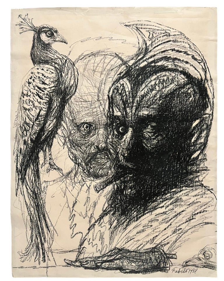 Ink on Paper Paint by Roberto Fabelo in 1988 For Sale at 1stDibs