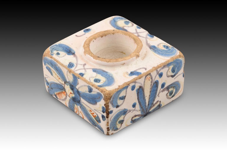 Inkwell, Glazed Ceramic, Talavera de la Reina, Spain, 17th Century For ...