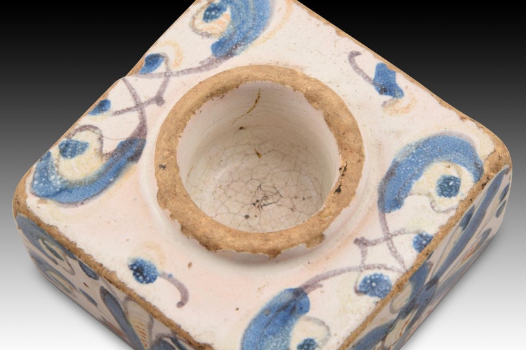 Inkwell, Glazed Ceramic, Talavera de la Reina, Spain, 17th Century For ...