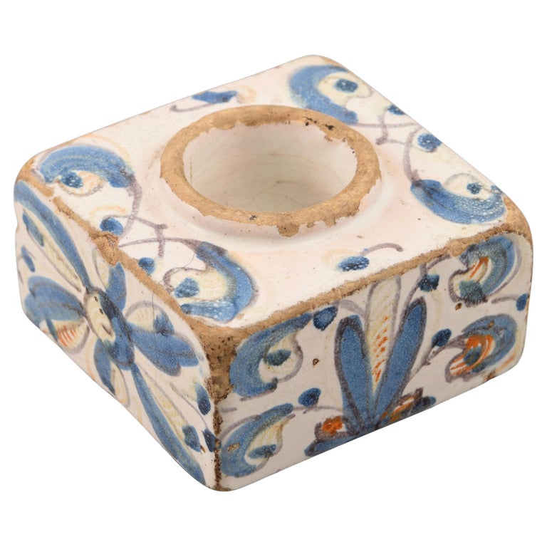 Inkwell, Glazed Ceramic, Talavera de la Reina, Spain, 17th Century For ...