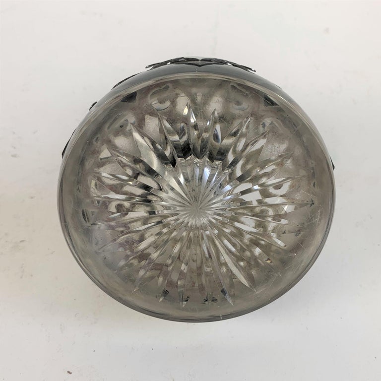 Inkwell with Silver Top and Silver Overlay For Sale at 1stDibs