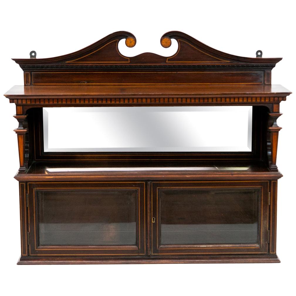 Inlaid English Hanging Cabinet For Sale at 1stDibs