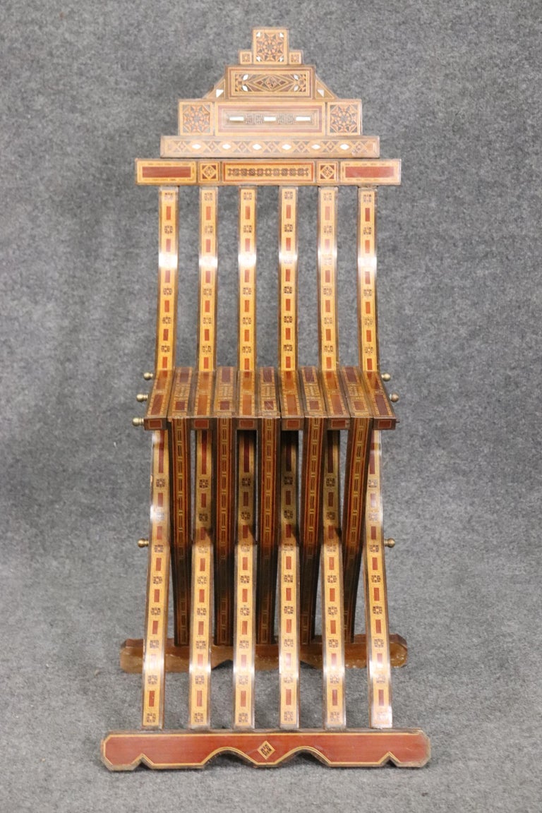 Inlaid Folding Syrian Decorative Chair For Sale at 1stDibs