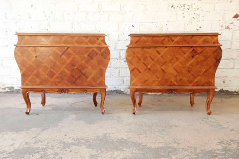 Inlaid Italian Bombay Chest Nightstands, Pair at 1stDibs