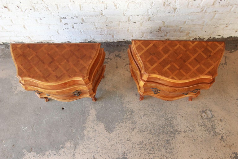 Inlaid Italian Bombay Chest Nightstands, Pair at 1stDibs