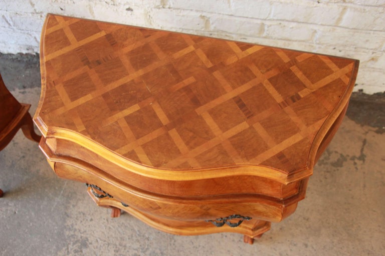 Inlaid Italian Bombay Chest Nightstands, Pair at 1stDibs